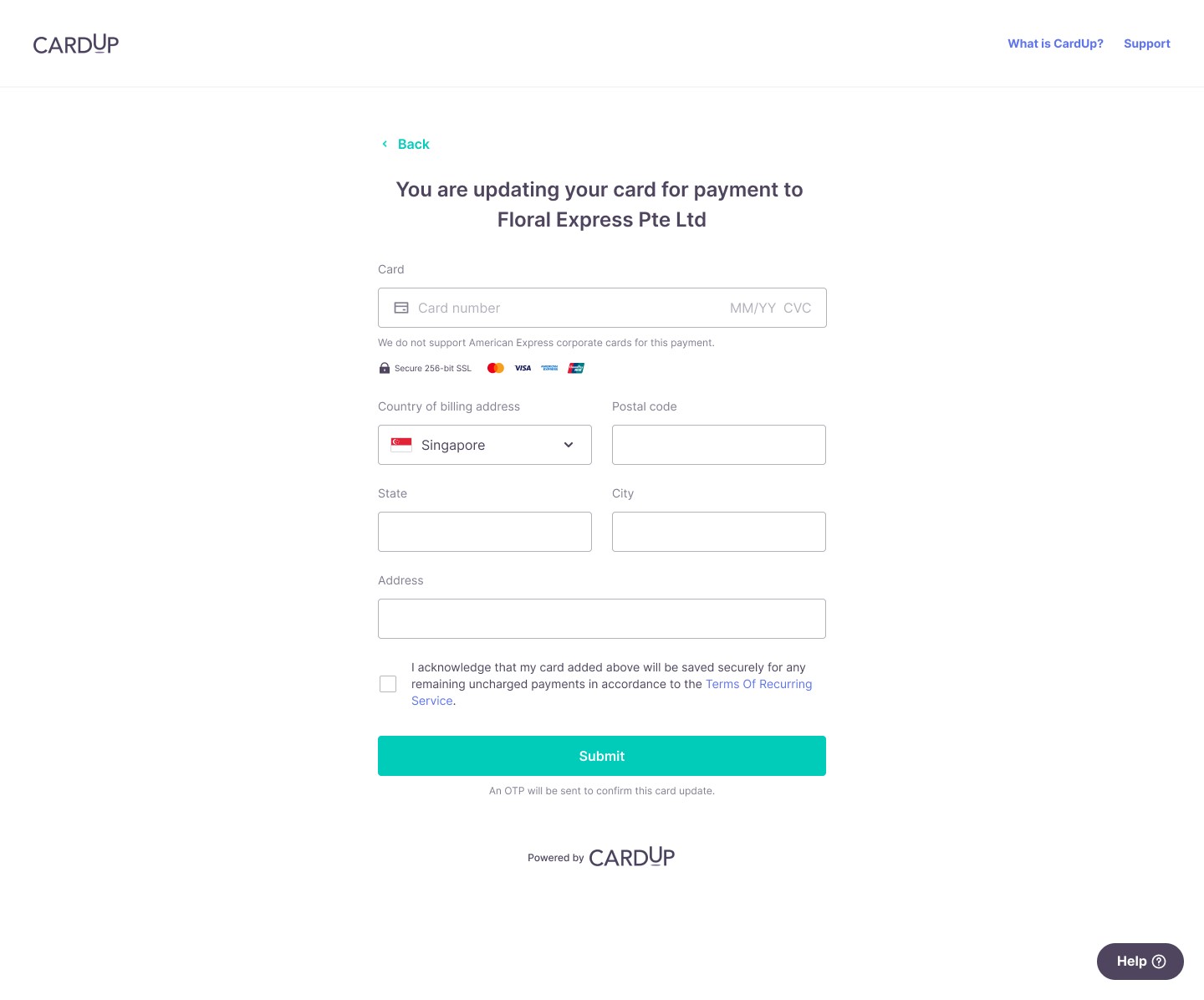 Collecting Recurring Payments – CardUp Help Center
